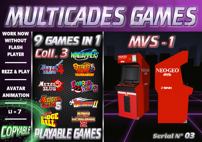 Second Life Marketplace - [03] = MVS-1 Coll.3 = Multicades Games